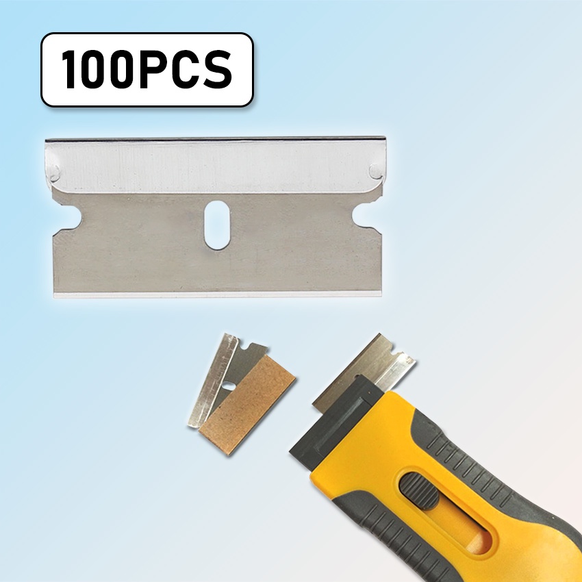 100pc Carbon Steel Single Edge Razor Blade Scraper Blades Window Tint ...