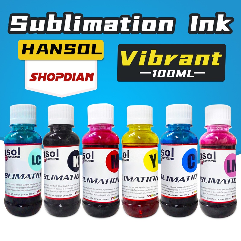 Hansol Sublimation Ink Vibrant 100ml 6Color | Shopee Philippines