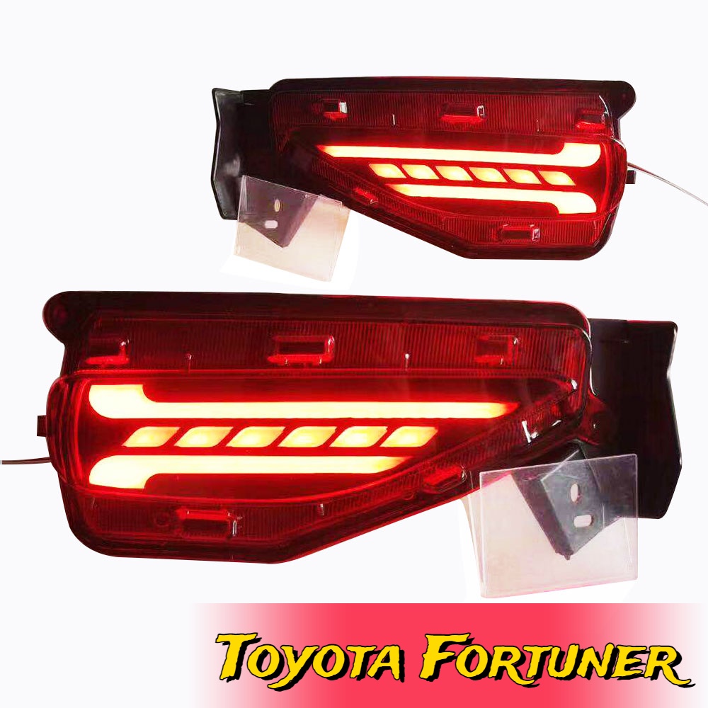 2 Functions Rear Bumper LED Fog Lights for Toyota Fortuner Warning Lamp ...