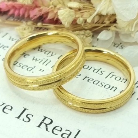 RK Jewelry WR89 Free Name Engrave Wedding Ring 18K Gold Plated Couple ...