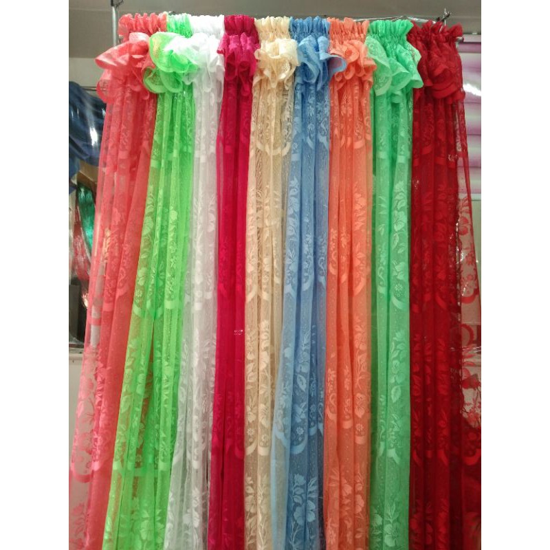 Single Lace Curtain scallop (Door & Window) (standard size 60"x75"(Half ...