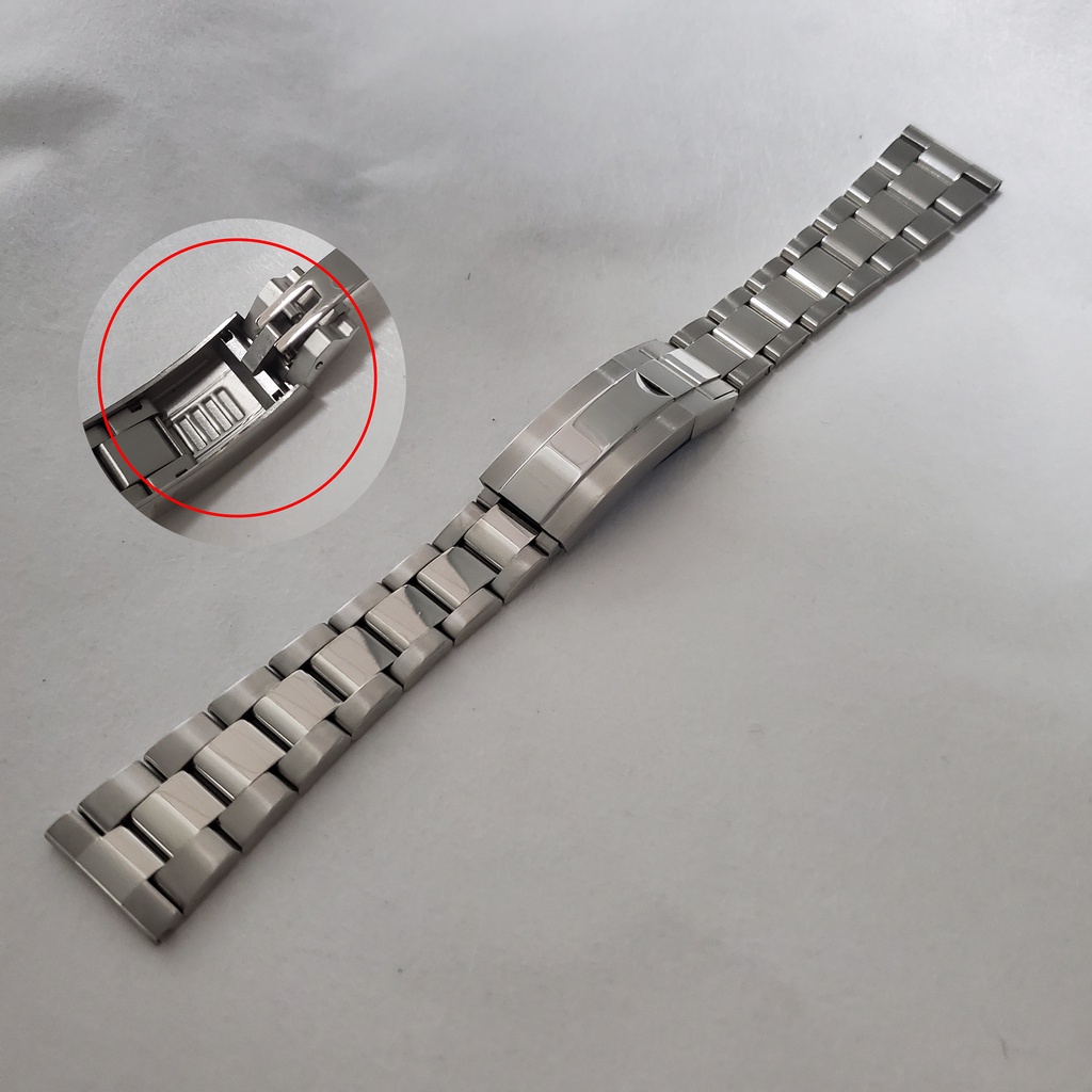 20 22mm Solid Straight End Screw LinksSilver Middle Polish Glide Lock ...