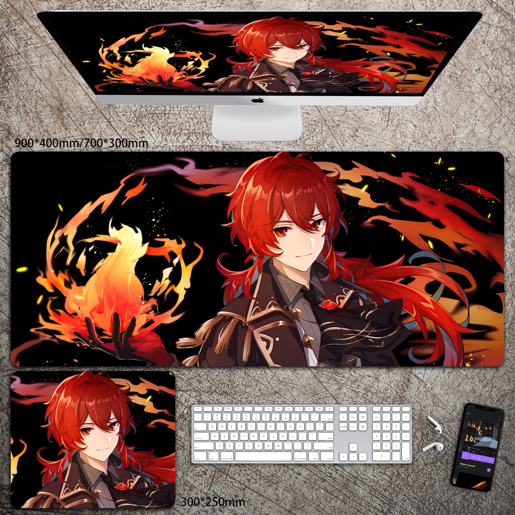 Full Character Mouse Pad Walnut Table Mat Gan Yu Game Genshin Impact ...