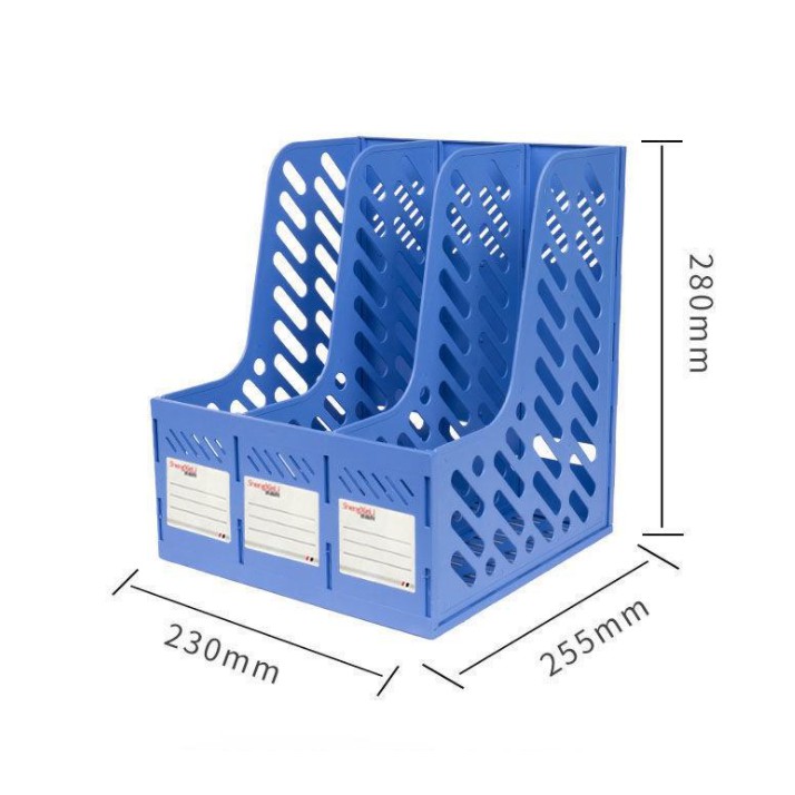 Three Column File Data Storage Rack Office Supplies File Box Triple Plastic File Basket