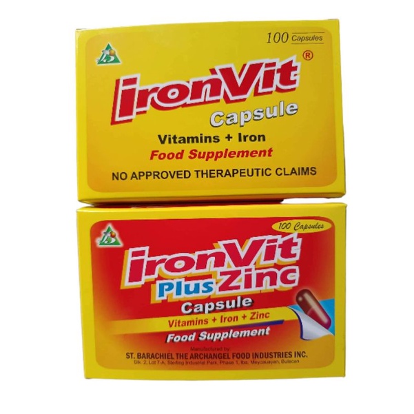 IRONVIT & IRONVIT PLUS ZINC Multivitamins + Iron 100's | Shopee Philippines