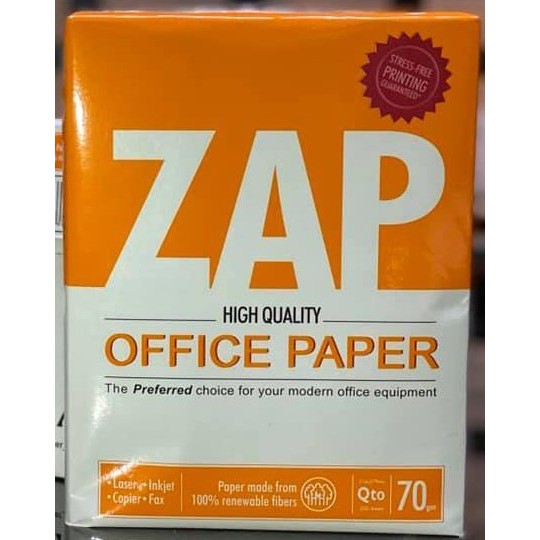 Bond Paper ZAP COPY SUB20== SIZES SHORT,A4 AND LONG | Shopee Philippines