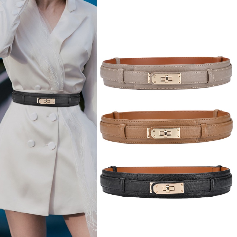Ladies Belt Locked Type Genuine Leather Waistless Decorative Girdle ...