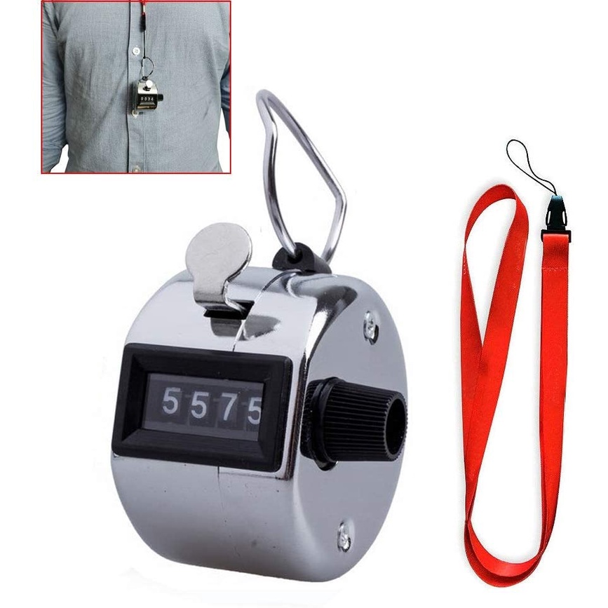 ABMRO Hand Held Tally Counter with Lanyards,4 Digit Metal Mechanical ...