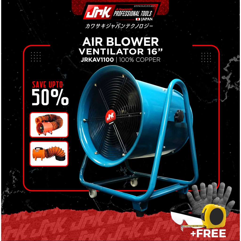 JRK JAPAN Industrial Air Blower Ventilator 16" 100% Copper 1100W ...