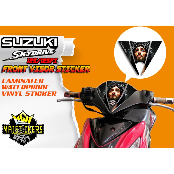 Suzuki Skydrive 125 & 125Fi Front Visor Sticker Waterproof Laminated ...