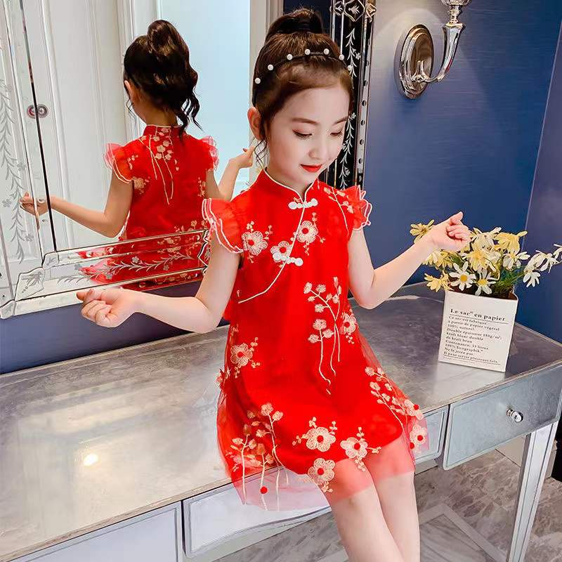 CNY Chinese New Year Baby Girls Cheongsam Dress Summer Chinese Style ...