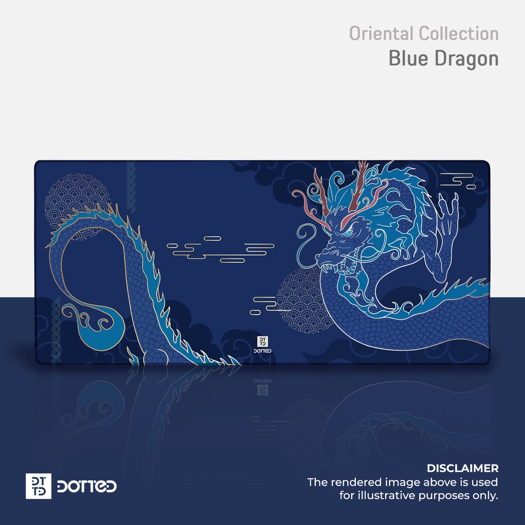 Dotted Blue Dragon Desk Mat 900x400x4mm | Shopee Philippines