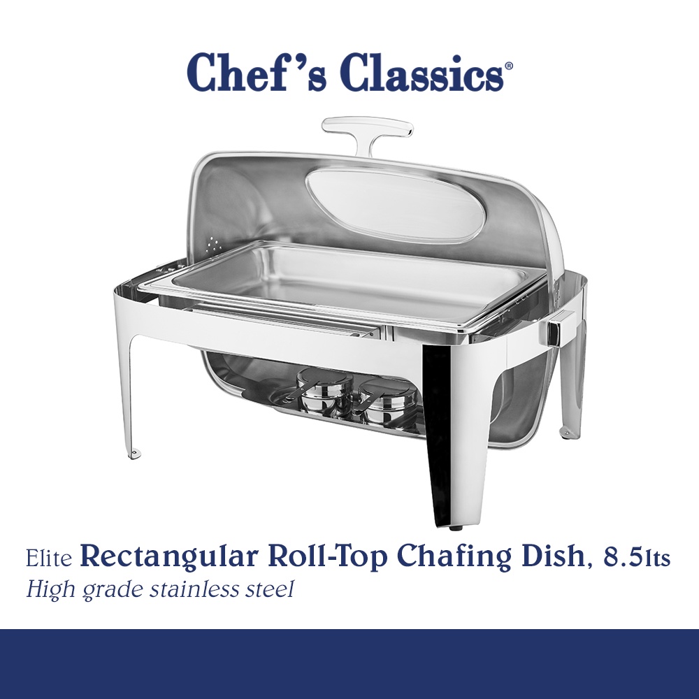 Chef's Classics Elite Stainless Steel Rectangular Roll-Top Buffet ...