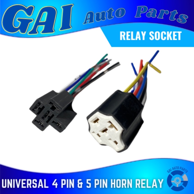Universal 4 Pin and 5 Pin Horn Relay Socket (Plastic / Rubber) | Shopee ...