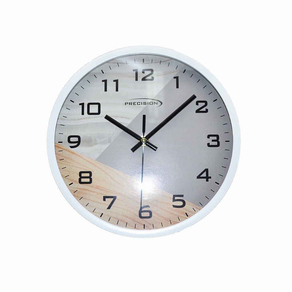 PRECISION Wall Clock, 10 Inch Analog Silent Clock in 3 Mix Design 464 ...