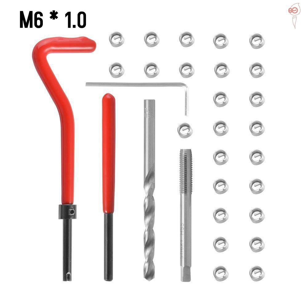 15Pcs Metric Thread Repair Insert Kit M5 M6 M8 M10 M12 M14 Helicoil Car Pro Coil Tool M10 * 1.25 ...