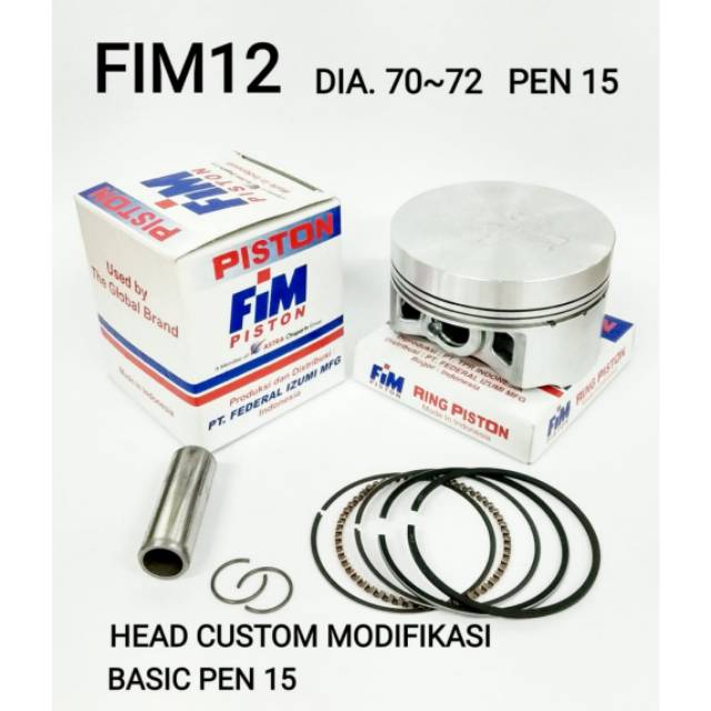 Piston Piston Kit FIM Custom Motorcycle Pin 15 Dome Raw Material DM 70 ...