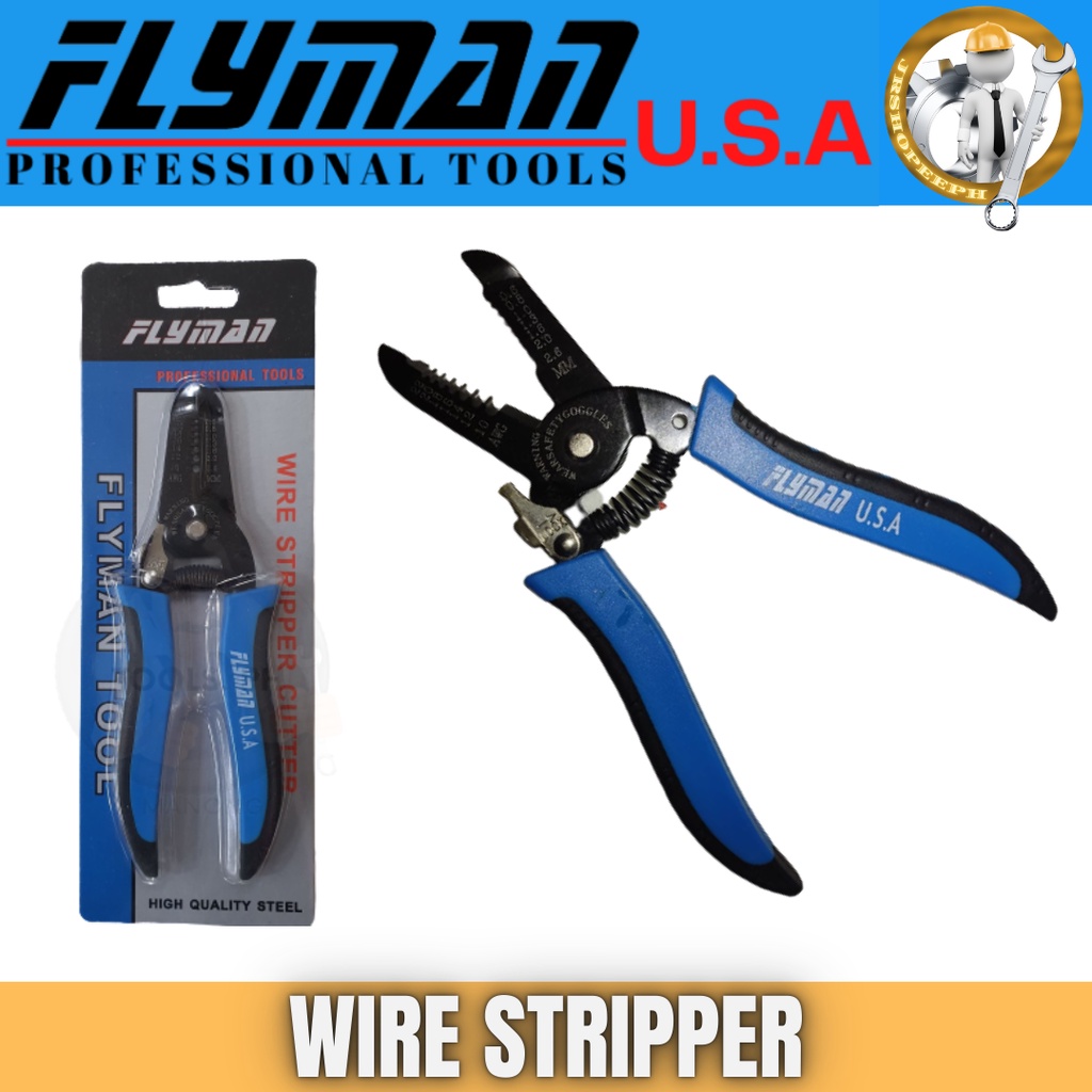 Flyman Tools Wire Stripper With Rubber Handle Awg10-22Mm0.6-2.6 Wire ...