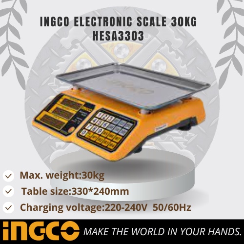 Ingco Electronic Scale 30KG HESA3303 BN-HT BIÑAN | Shopee Philippines