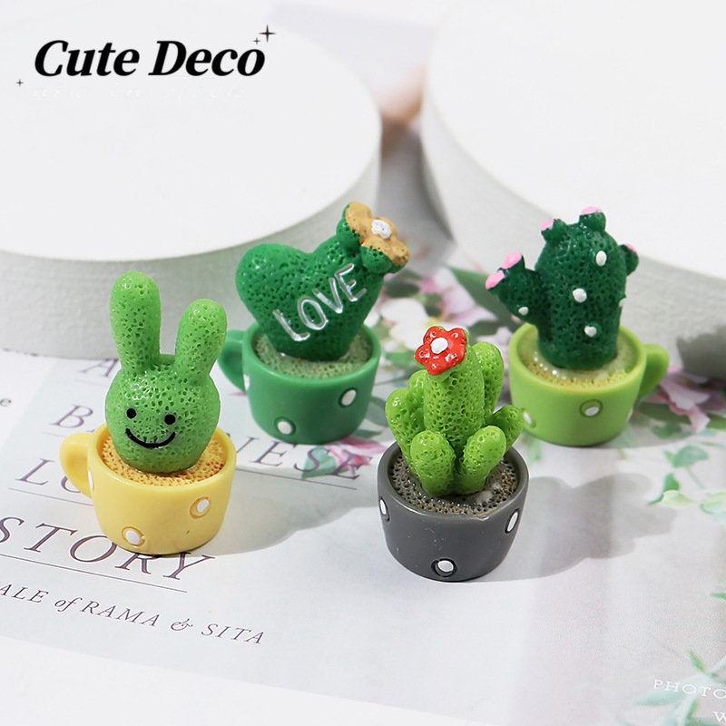 【Cute Deco】Cute Cactus (4 Types) Rabbit Ear Stereoscopic Cactus / Pink ...