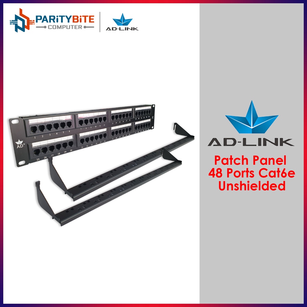 AD-Link 48 Ports CAT6 CAT6E Fully Loaded 1RU Patch Panel | Shopee ...