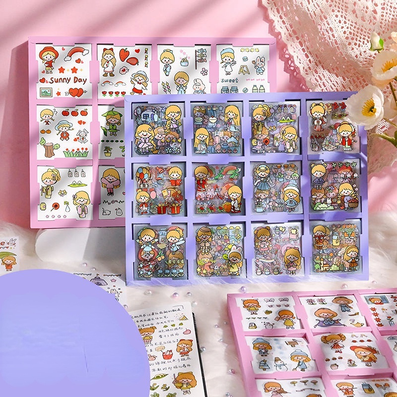 Stickers Gift Box 100/200/240 Pcs PET Sticker Cute Hand Account Sticker ...