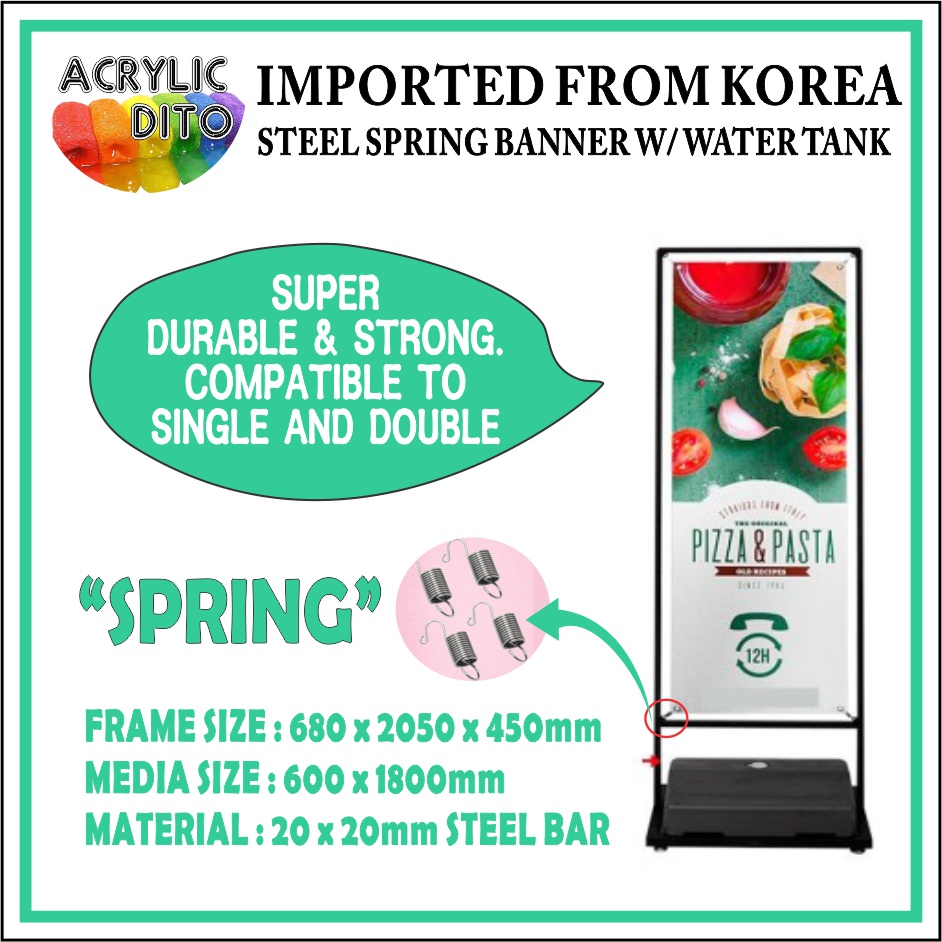 Super Durable Steel Banner Stand 2x6 Ft Tarp Standee Tarpaulin DIY ...