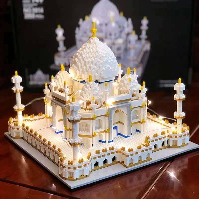 ♤4146Pcs Toys Creator Mini Blocks World Famous Architecture Moc Taj Mahal 3D Model Adult Castle ...