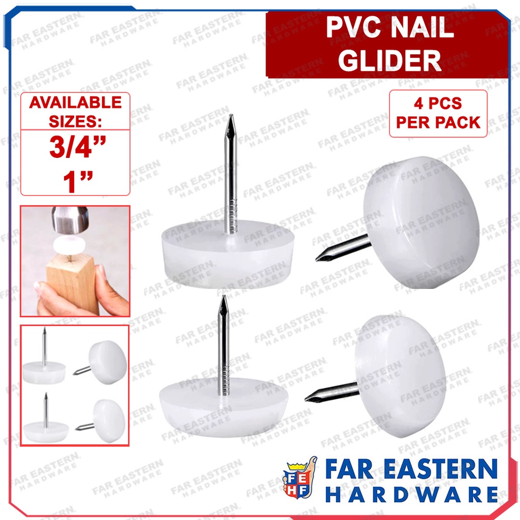 PVC Nail Glider 3/4" 1" (Sold for 4 Pcs Per Pack) | Shopee Philippines