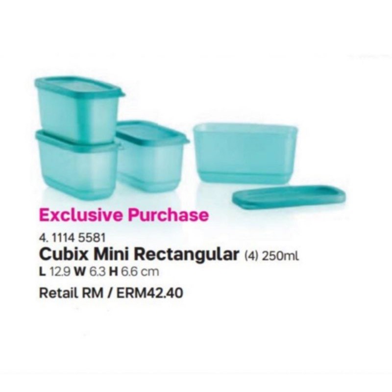 Tupperware Cubix Mini Rectangular 250ml (1pc) | Shopee Philippines