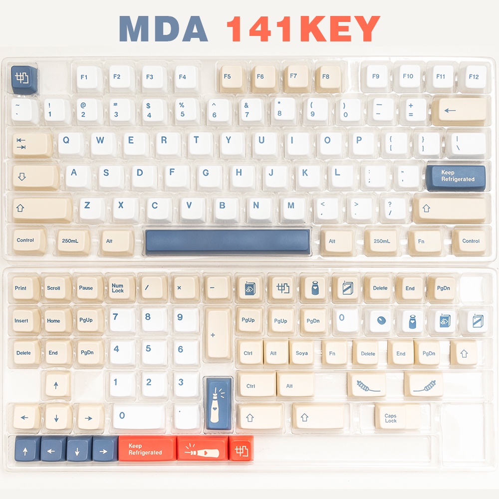 MDA Profile Fog Keycaps 143Key PBT Compatible with 60/70/80/108 ...