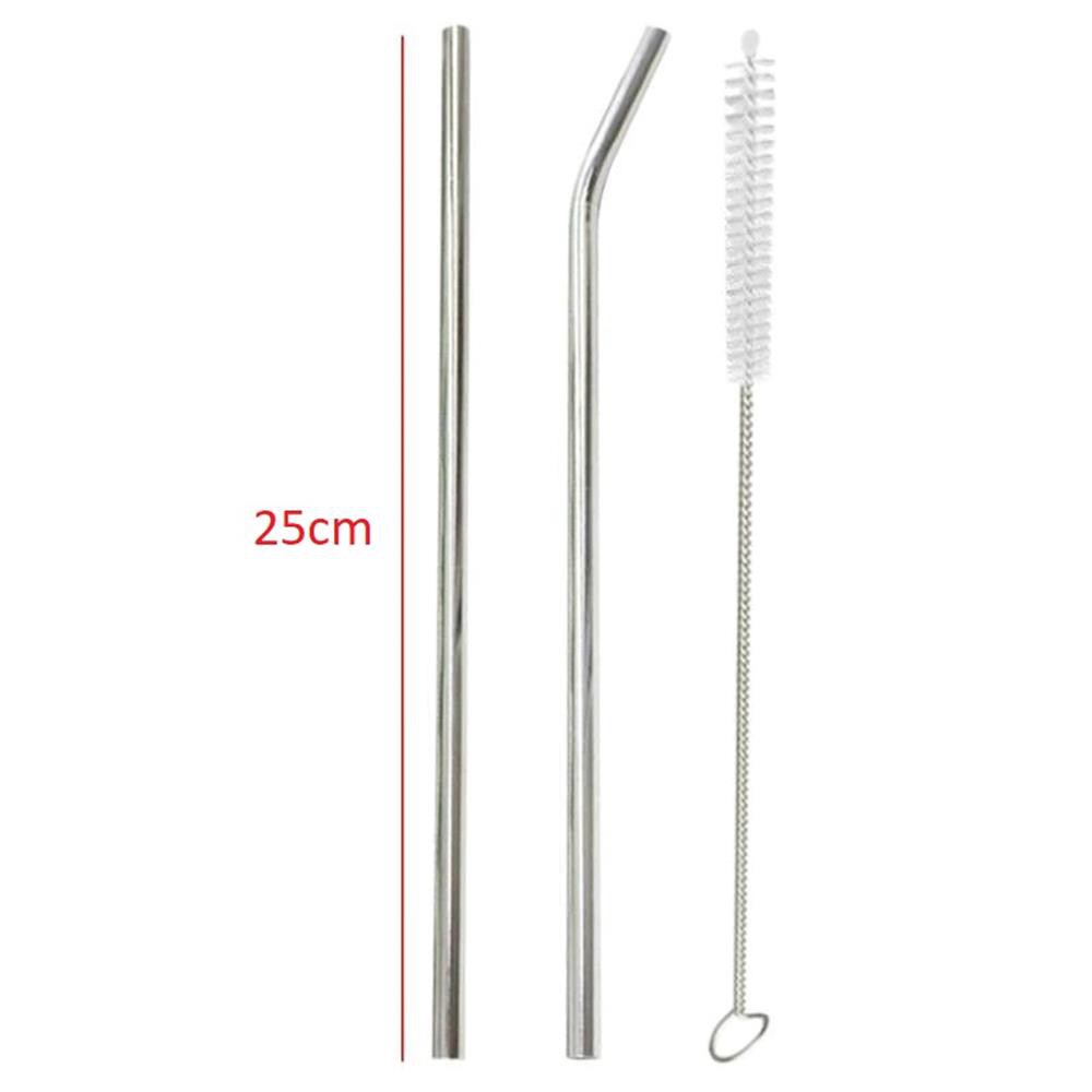 Stainless steel straw set (2 straws + 1 cleaning brush) for insulated ...