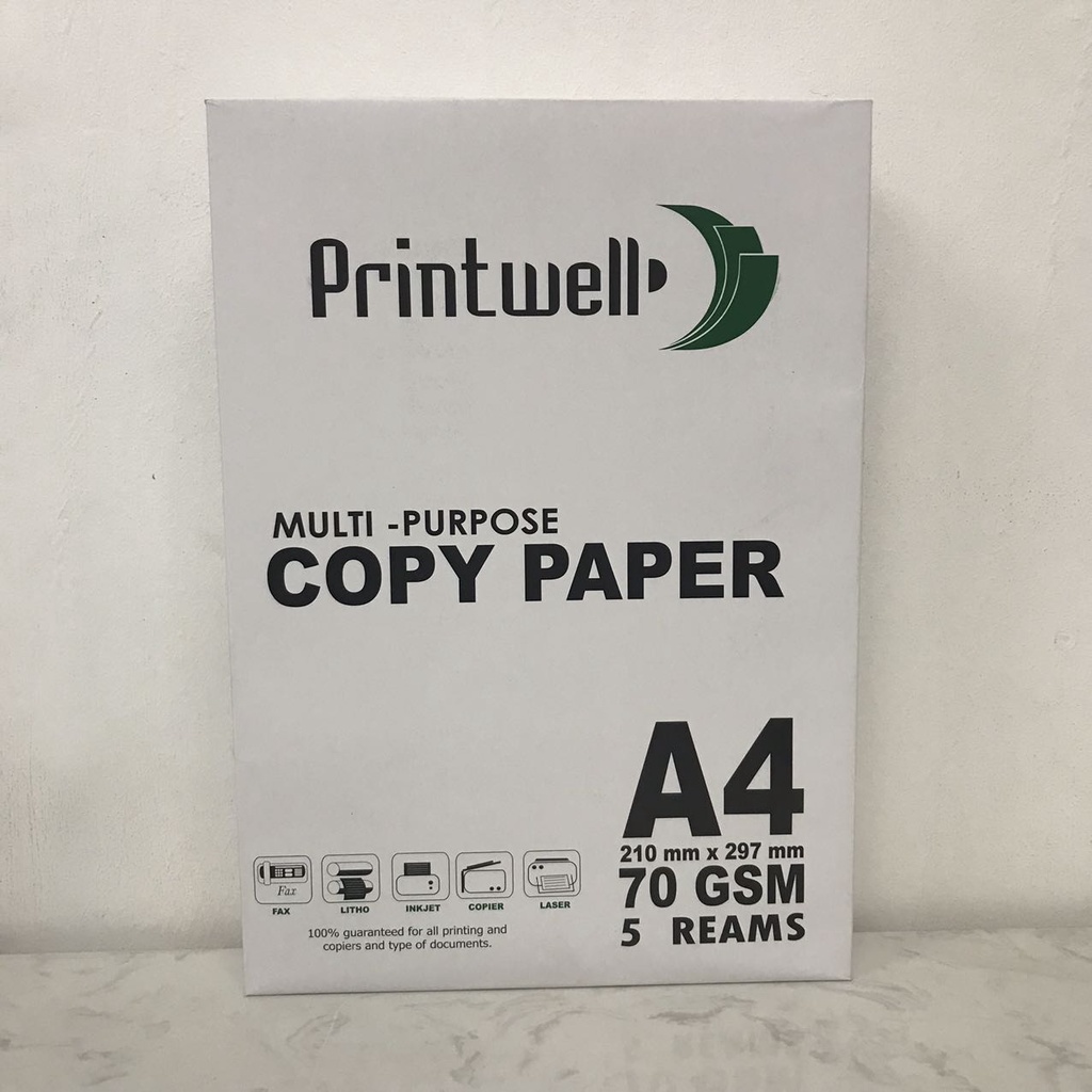 Hard Copy Printwell Bond Paper A4 - Per ream 500 sheets 70 gsm | Shopee ...