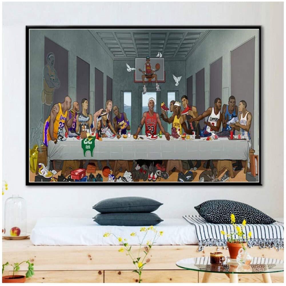 Basketball Player Poster Prints The Last Supper Art Canvas Painting ...