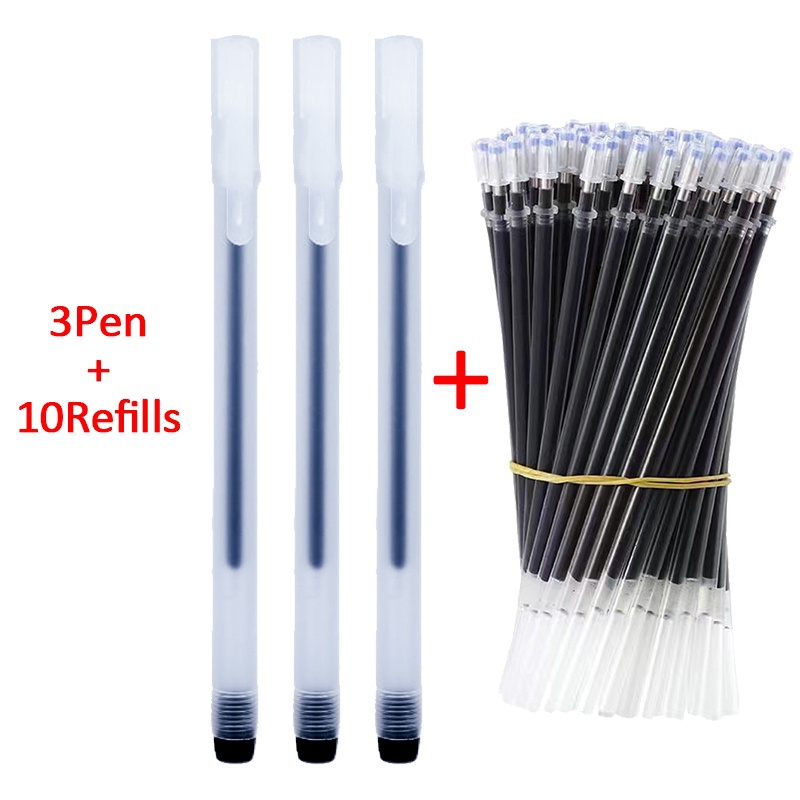 3Pens+10Refills,Ballpen,Sign Pen,Gtech pen,Black Gel Matte Pen 0.38mm ...