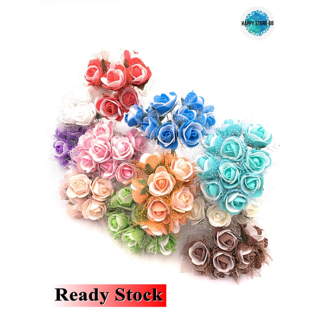 3cm Artificial PE Foam Rose Flower Decoration / Mini Sponge Rose Flower ...