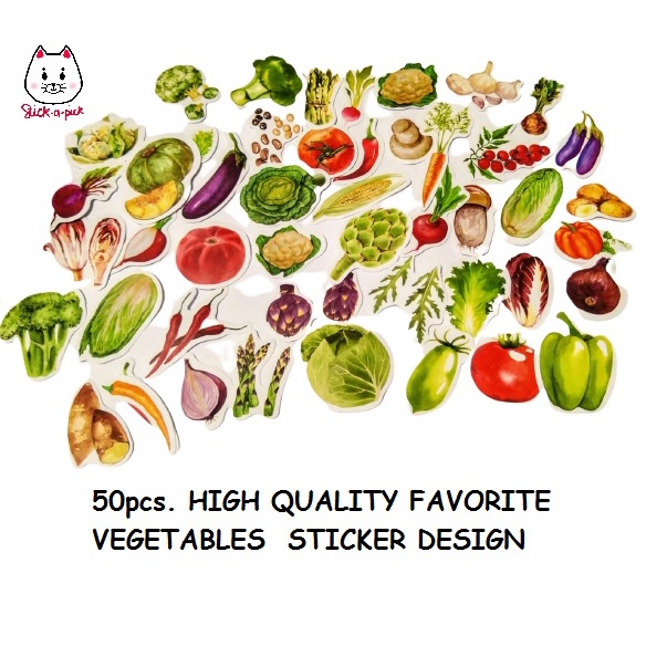 50PCS. FAVORITE VEGETABLE STICKER FLAKES DESIGN | Shopee Philippines