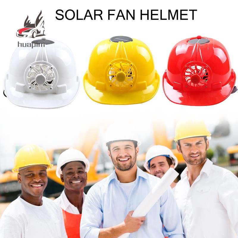 Solar Powered Safety Helmet Hard Ventilate Hat Cap with Cooling Cool ...