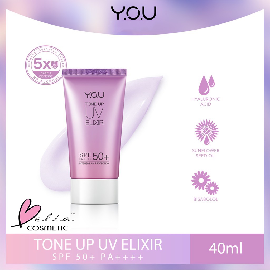 Belia YOU Tone Up UV Elixir SPF 50+ PA++++ 40ml | Triple UV Elixir SPF 50+ PA++++ 30ml/Sachet ...
