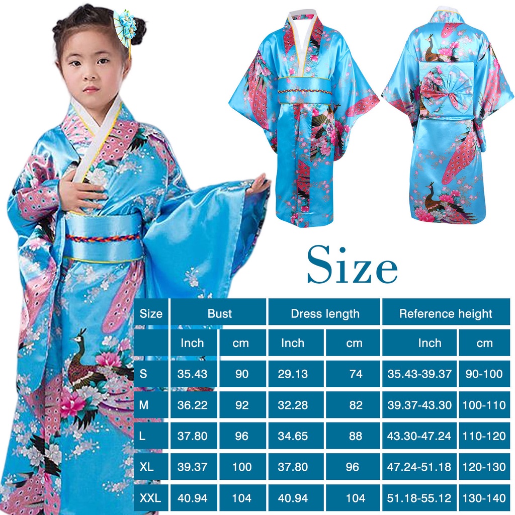 WMPH Japanese Traditional Dress Kimono Robe for Kids Girls Costume WMM ...