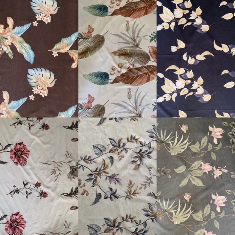 Flowers & Leaves Cotton Bedsheet Fabric 96” (Per Yard) | Shopee Philippines