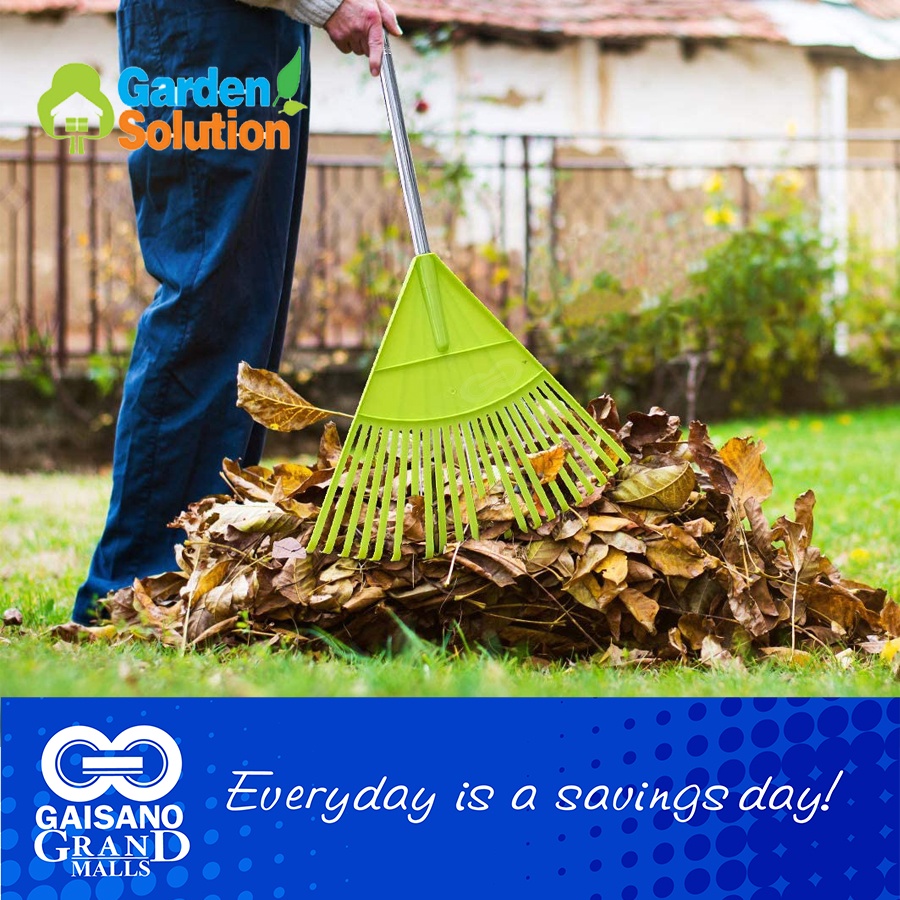 Garden Solution Plastic Rake with Metal Handle, Heavy Duty Garden Rake ...