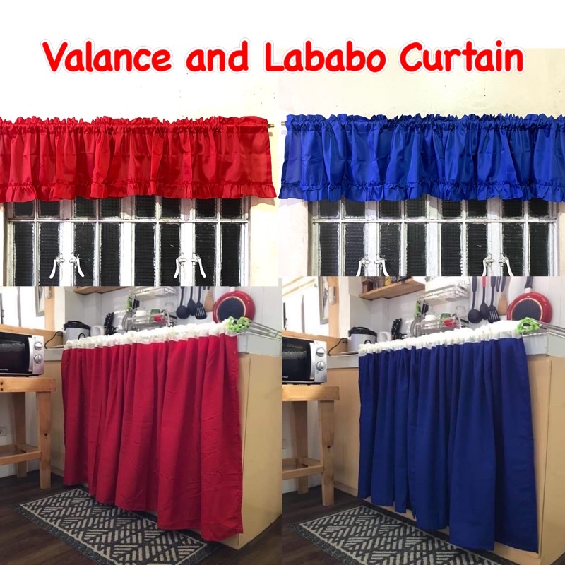 NEW!! Sink Curtain / Lababo Curtain Plain Color and Valance Curtain ...