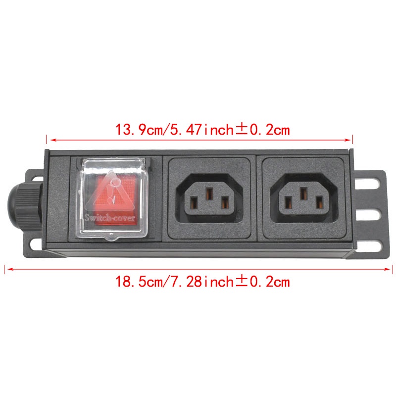 PDU Power Distribution Unit 16A 3500W Power Strip 2-22 Ways IEC-C13 output socket With LED ...