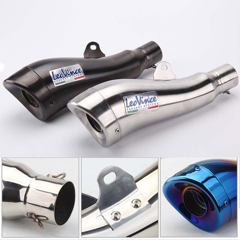 Universal 38-51mm Inlet Motorcycle Exhaust Muffler Pipe LeoVince Ekzos ...