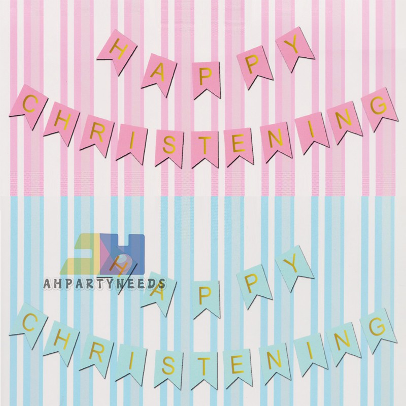 happy christening letter banner for decoration christening party ...