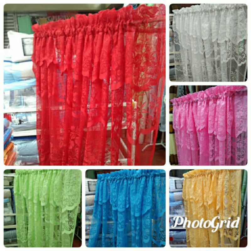 Single Lace Curtain (Door & Window( VALANCE 60"x 20")(HALF LACE 60"x 36 ...