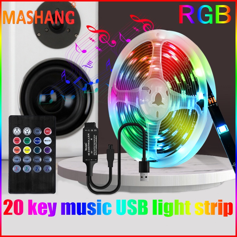 Music LED light with USB powered neon light RGB 5050 music rhythm light ...