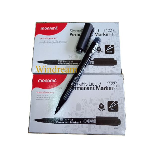 Monami SigmaFlo Liquid Permanent Marker 122 per dozen | Shopee Philippines