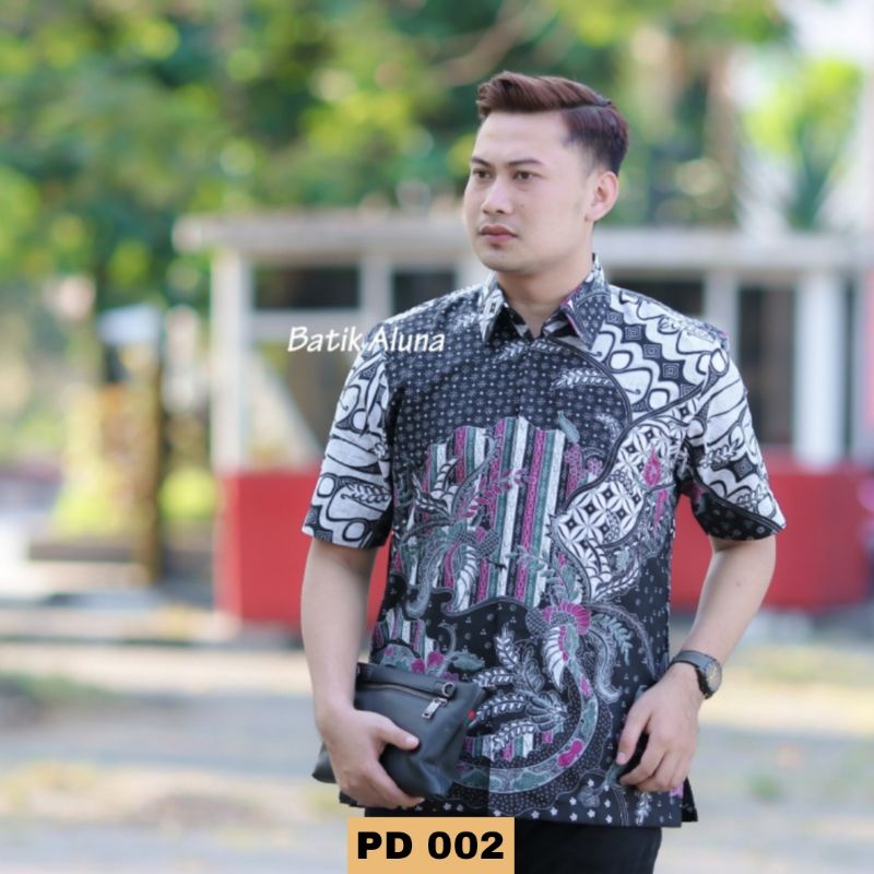 Premium Modern Men Batik Short Sleeve Full Furing Batik Modern Men ...